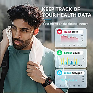 Smart Watch for Men(Answer/Make Call),Alexa Built-in,1.8"Fitness Tracker with Heart Rate Sleep SpO2 Monitor,100+Sport Mode,5ATM Waterproof,Activity Trackers and Smartwatches for iOS and Android Phones