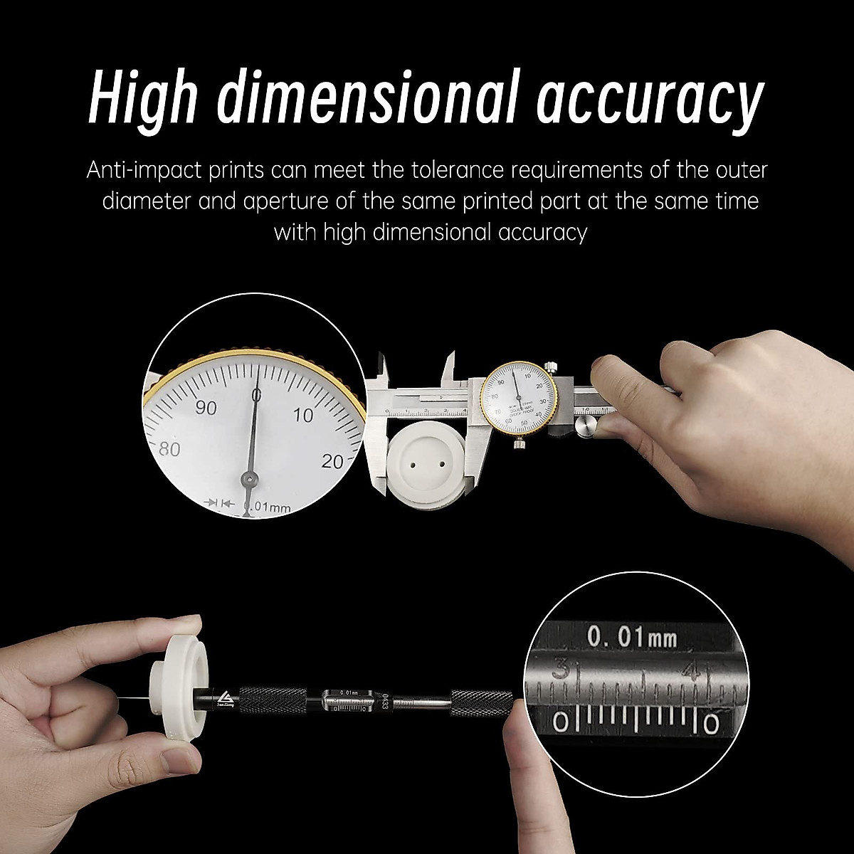 RESIONE Anti-Impact Resin, 3D Printer Resin with Impact-Resistant and Durable Nylon-Like Resins Which is Wear-Resistant and High-Precision for LCD/MSLA/DLP Prtiner (White-Grey, 1kg)