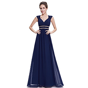 Ever-Pretty Womens Formal Sleeveless V-Neck Long Evening Dress 8 US Navy Blue