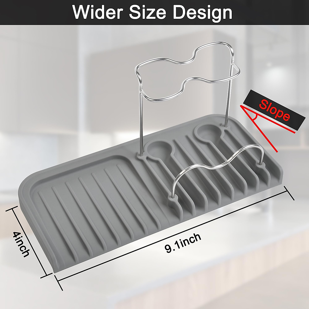 Gosmol Self-Draining Kitchen Sink Caddy, Gray, 9.1 in x 4 in, Unisex
