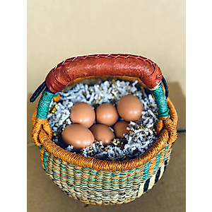 Bolga African Bolga Ghana Basket Fair Trade Ghana Baskets toys Egg baskets Orange (Mini : 7"-9")