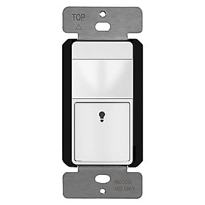 TOPGREENER Motion Sensor Switch, Ambient Light Level Detector, Neutral Required, 150W LED/CFL, Occupancy & Vacancy Modes, Single Pole (Not for 3-Way), TDOS5-M-W, White
