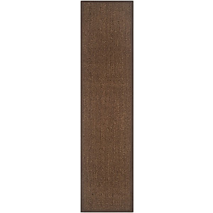 SAFAVIEH Natural Fiber Collection Accent Rug - 2' x 4', Brown & Brown, Border Sisal Design, Easy Care, Ideal for High Traffic Areas in Entryway, Living Room, Bedroom (NF443D)