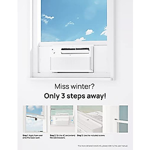 Dreo Window Air Conditioner, 8000 BTU U-Shaped Inverter AC Unit, Cools Up to 350 sq ft, 42db Ultra Quiet, Easy Installation with Open Window Flexibility, 35% Energy Savings, Remote Control