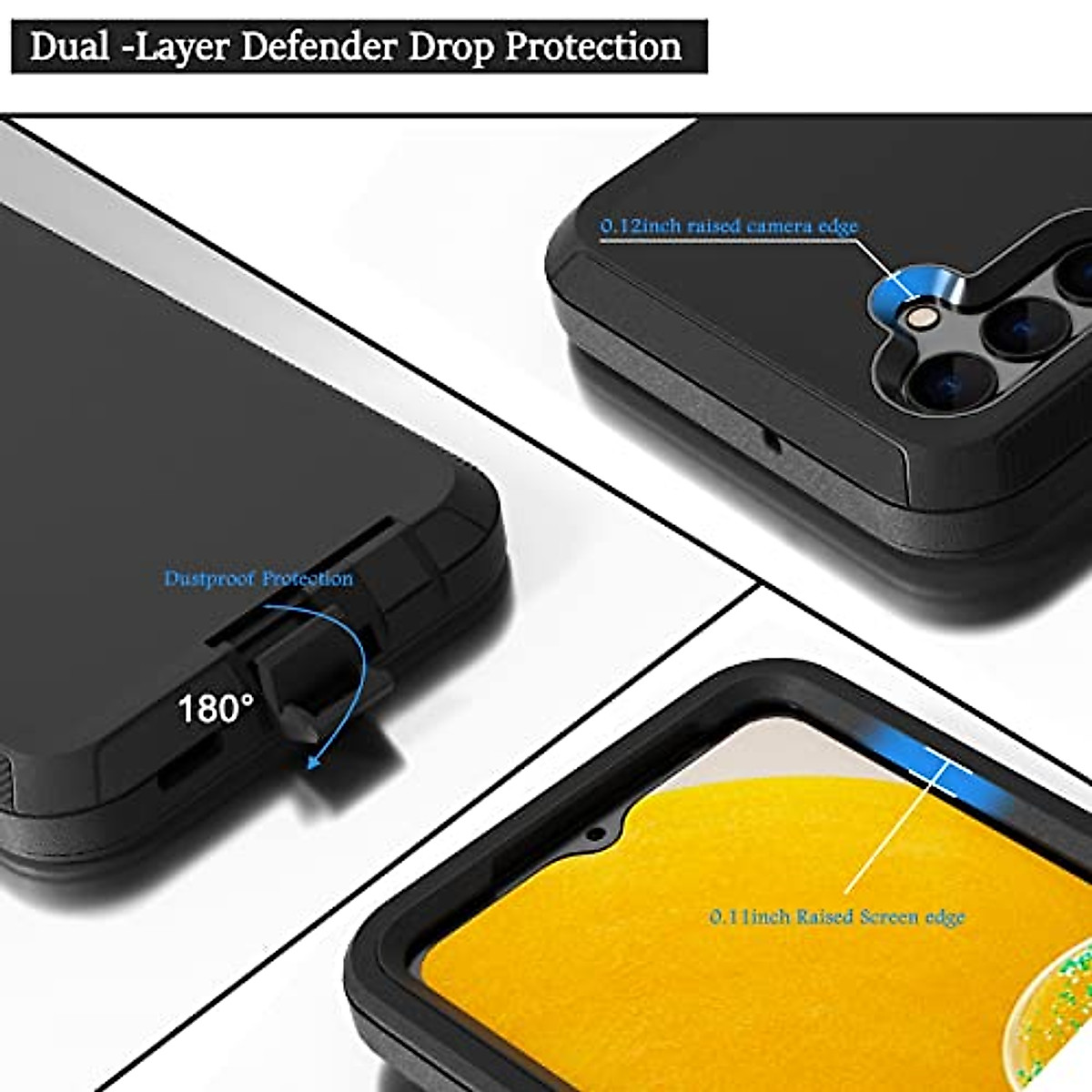 Compatible with Samsung Galaxy A13 5G Case(NOT for A13 4G), with Belt Clip Holster Heavy Duty Rugged Shockproof Full Body Protection Kickstand Phone case for Samsung Galaxy A13 5G (Black)