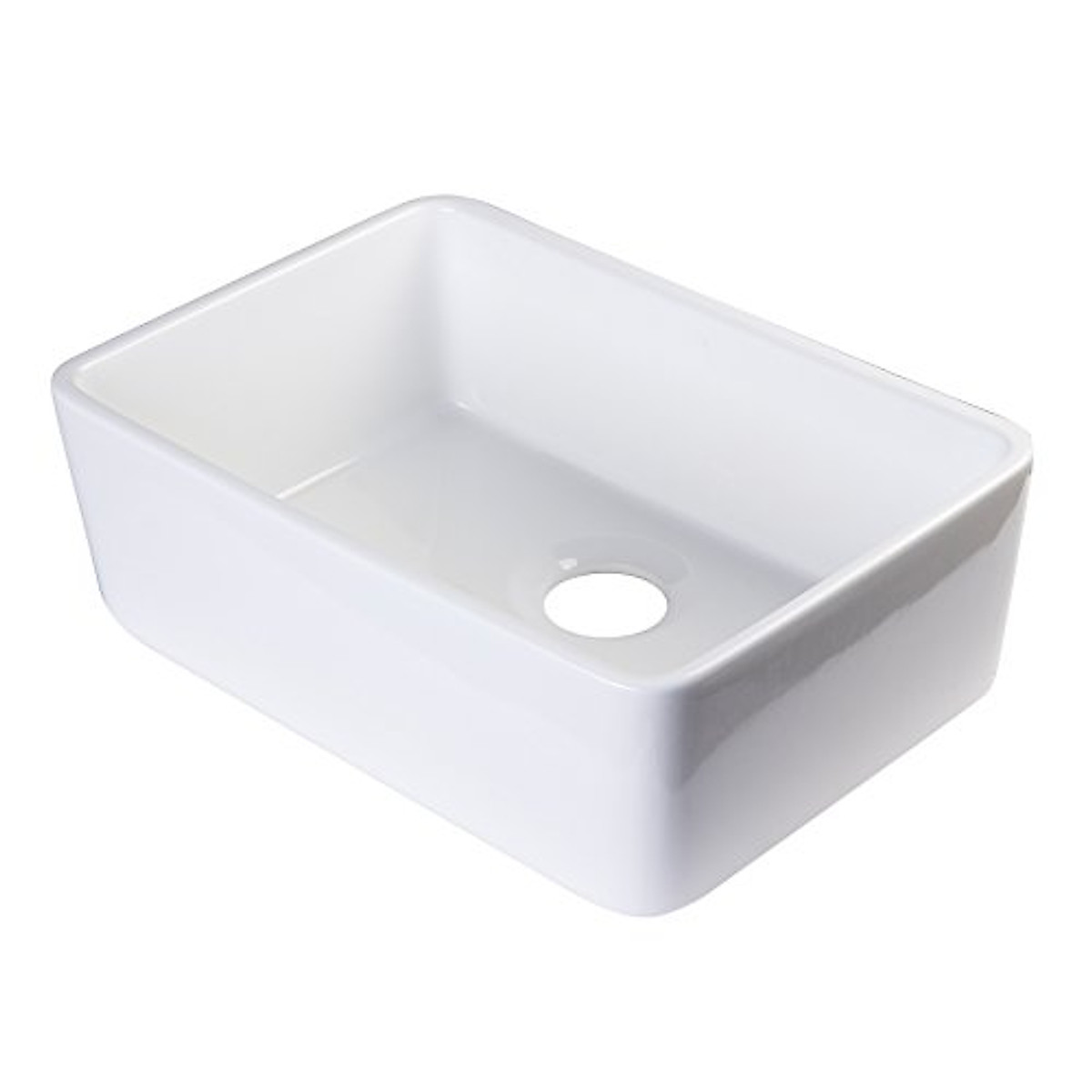 ALFI brand AB503 23-Inch Fireclay Single Bowl Farmhouse Kitchen Sink, White