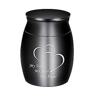 Small Keepsake Urns for Human Ashes Mini Cremation Urns for Ashes Stainless Steel Small Memorial Ashes Holder - My Dad My Hero My Angel