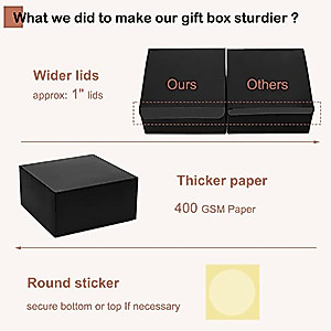 Mcfleet Black Gift Boxes with Lids 8x8x4 Inches 10 Pack Groomsmen Proposal Boxes Cardboard Gift Box for Presents, Craft Boxes for Christmas, Wedding, Graduation, Holiday, Birthday Gift Packaging