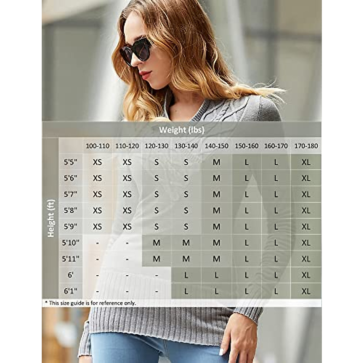 AmélieBoutik Women Crossover Cable Knit V Neck Long Sleeve Pullover Sweater (Gray Large)