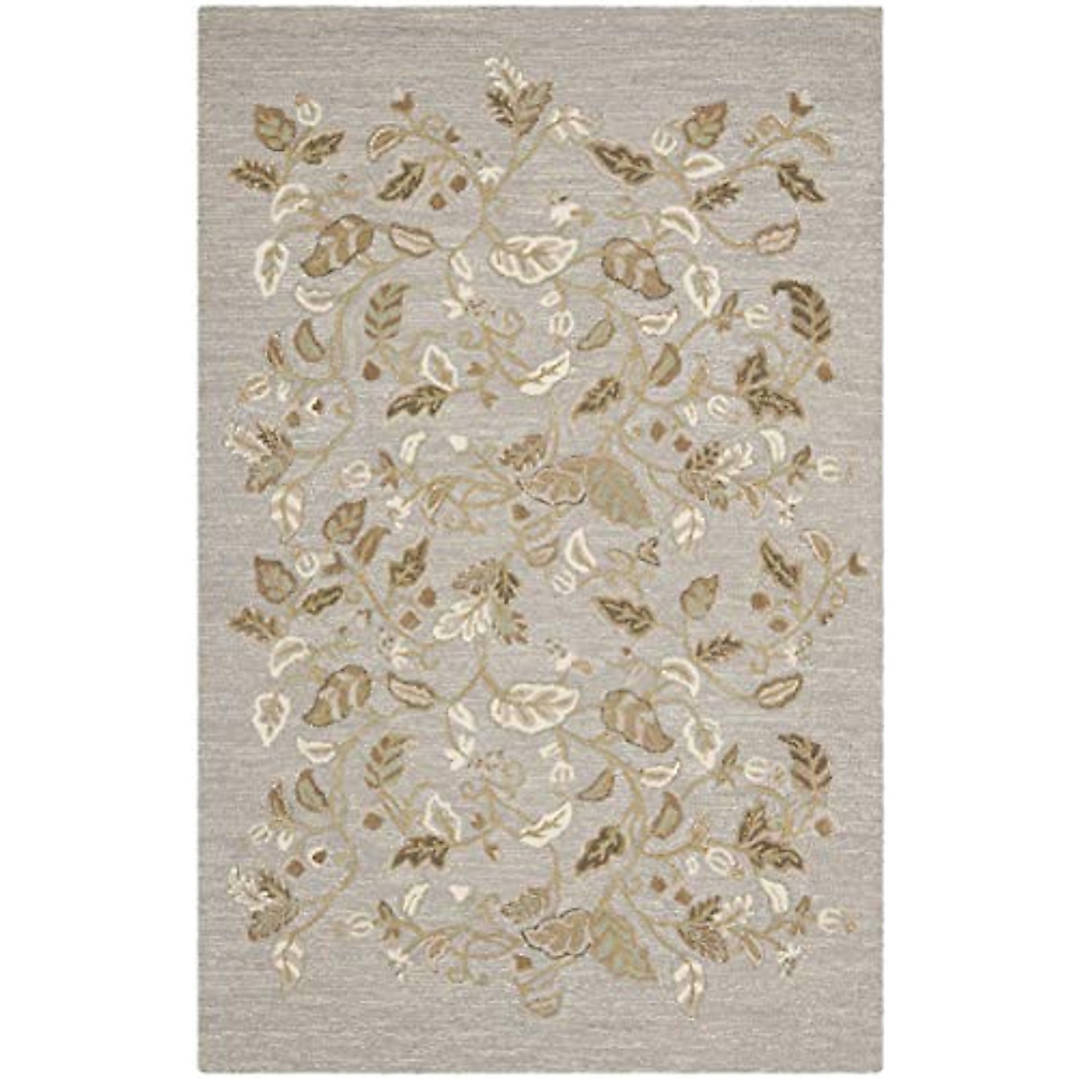 MARTHA STEWART by SAFAVIEH Collection 5' x 8' Squirrel Gray MSR3611D Handmade Autumn Woods Wool & Viscose Area Rug