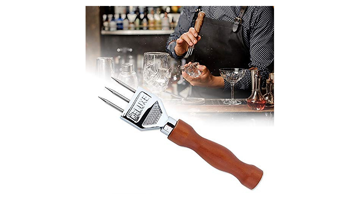 Durable Stainless Steel Ice Pick - Wood Handle Ice Crusher