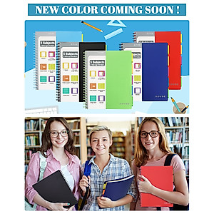 MOWEE Spiral Notebook - 5 Subject Notebook, College Ruled Notebook 3-Hole Punched With Dividers, Storage Pockets, 11" Ruler, 100 Sheets of 200 Pages, for Writing Journal, Home &Office, School