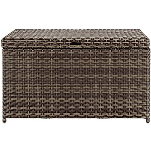 Crosley Furniture CO7305-WB Bradenton Outdoor Wicker Storage Bin - Weathered Brown