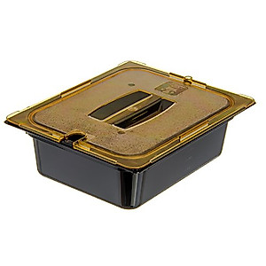 Carlisle FoodService Products 10431U13 StorPlus High Heat Universal Handled Food Pan Lid, Half Size, Amber