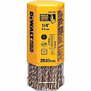 DEWALT DW5417B25 1/4" x 4" x 6" Rock CarbideTM SDS+ Hammer Bit (Bulk 25)