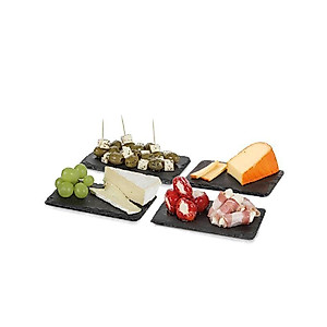BOSKA Slate Serving Platter - Large Best For Cheese, Tapas, Bread, and Desserts Presentation - Board Slab with Non-Slip Feet - Cutting and Charcuterie Board - Dishwasher Safe