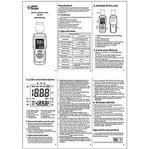 DIMMAIRY Decibel Meter, Digital Sound Level Noise Meter Measurement 30-130dB Backlight MAXMIN, Data Hold Auto Power Off Dual Ranges,Black