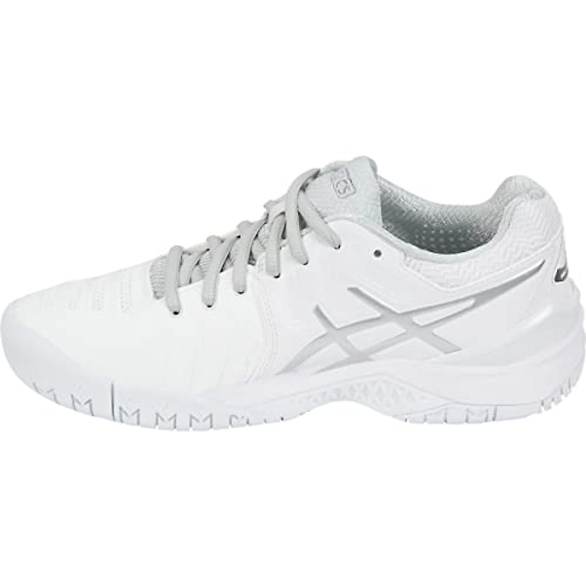 ASICS Women's Gel-Resolution 7 Tennis Shoe, White/Silver, 5 M US