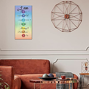 Chakra Quotes Sign Wall Decor Yoga Zen Wall Art Wooden Spiritual Decor Motivational Meditation Wall Art Zen Buddhism Spa Room Decor for Yoga Living Room Bedroom Bathroom Wall Decorations (Safe Style)