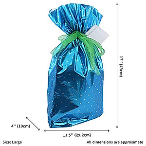 GiftMate 60pc Non-Woven and Polka Dots Drawstring Gift Bag Set (30 Gift Bags and 30 Gift Tags)