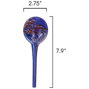 Wyndham House 3-Piece Mini Watering Globe Set, Colorful Hand-Blown Glass Plant Watering System