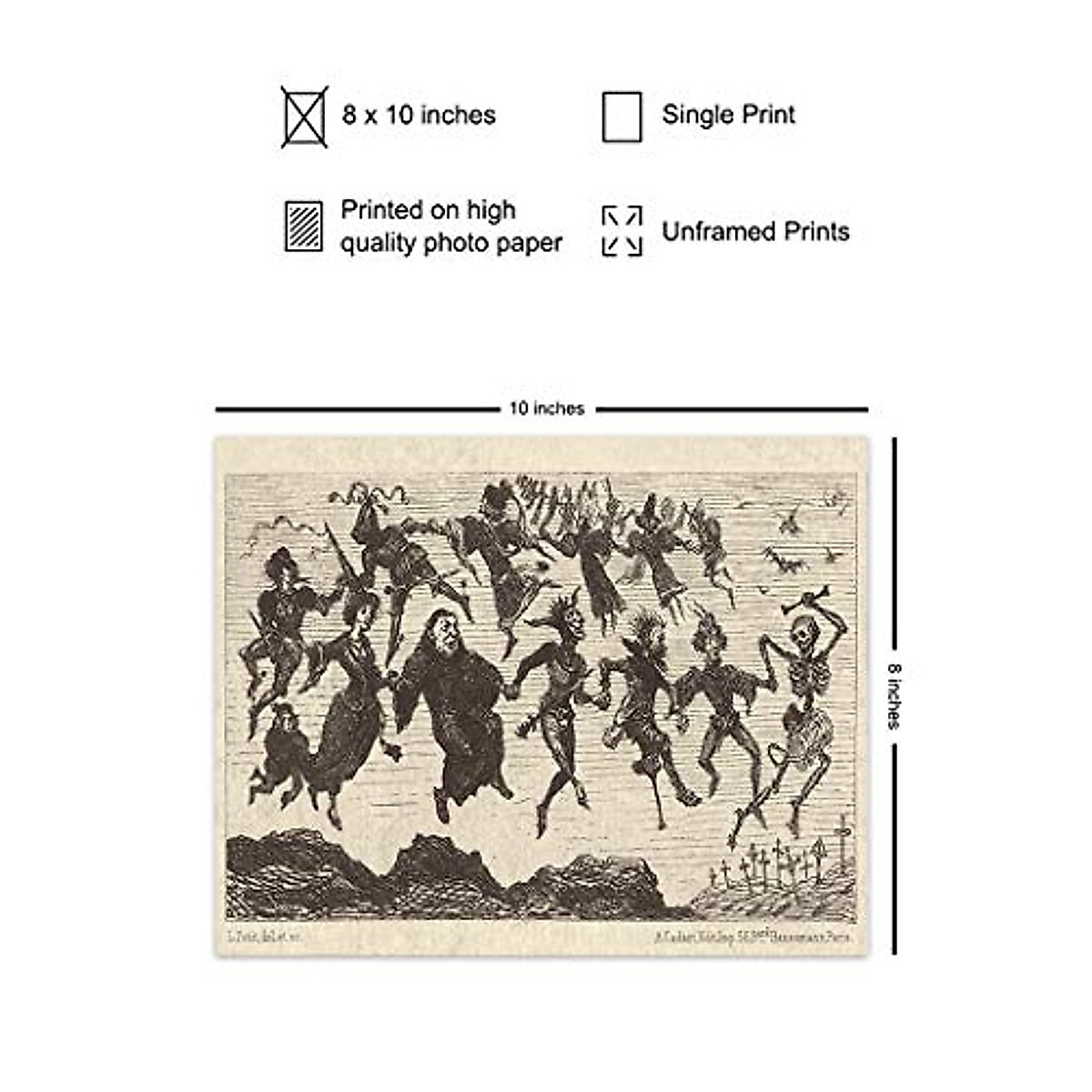 Witches Decor - Pagan Decor - Wiccan Coven - Wicca Decor - Paganism Witchcraft Supplies - Gothic Wall Art Home Decor - Goth Gifts - Creepy Scary Black Magic - Gothic Living Room Decorations - Unframed