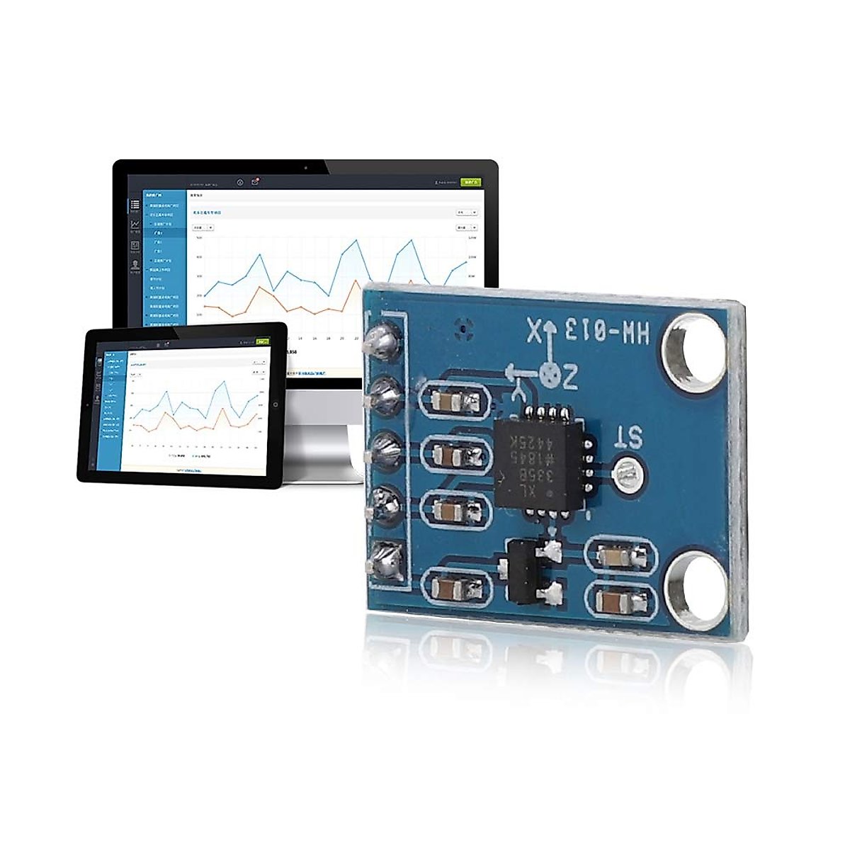 Accelerometer Module ADXL335(Welded), for , 3 Axis Tilt Angle Sensor, Small Size, Thin, Low Power Consumption, Measuring Static Gravitational and Dynamic Acceleration