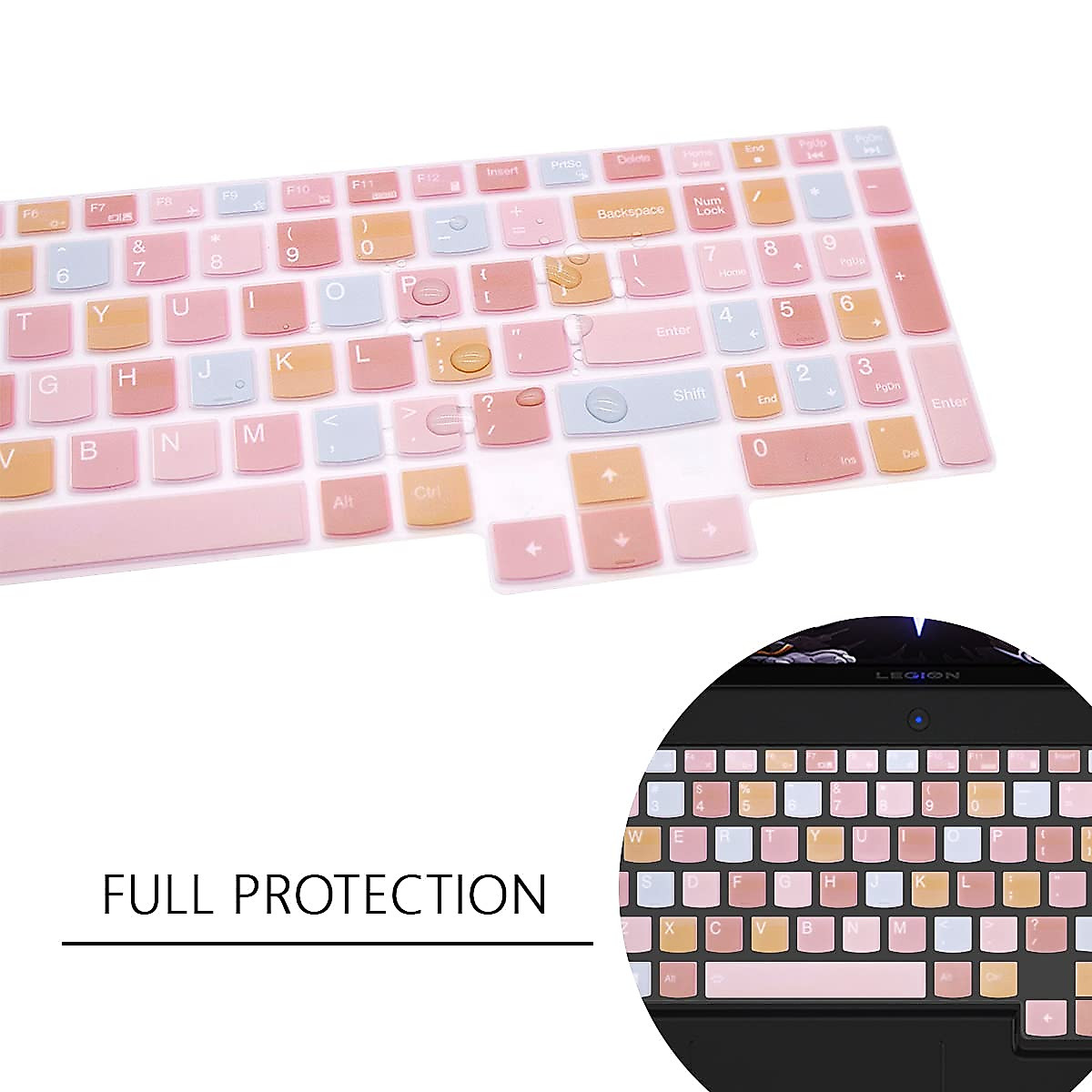 WYGCH Silicone Keyboard Cover for Lenovo Legion 5 Keyboard Cover/for Lenovo Legion 5 Series Legion 5 5i 5p 5pi 15.6" and 17.3 Inch Gaming Laptop/for Legion Keyboard Skin Protector-Pink Sweet Heart