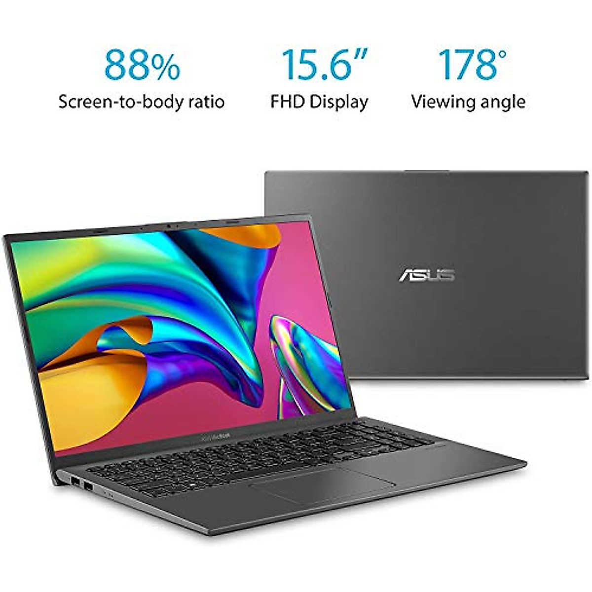 ASUS 2021 VivoBook Ultra Thin and Light 15.6'' FHD Touch Screen Laptop Intel 10th gen Quad-Core i7-1065G7 up to 3.9GHz 16GB RAM 512GB SSD Backlit Keyboard WiFi Webcam Windows 10 Aloha Bundle