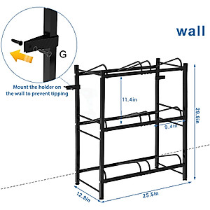 5 Gallon Water Bottle Holder, 3 Tier Water Jug Rack, Water Cooler Jug Rack for 5 Gal Water Bottle, Water Jug Dispenser Stand, Heavy Duty 5 Gallon Water Jug Stand for 6 Bottles with Lifter