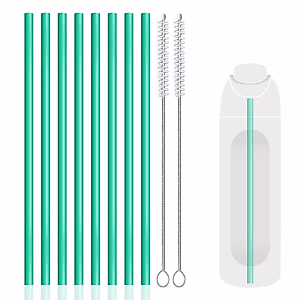 MLKSI 8pcs Replacement Straws for Owala FreeSip 24oz & 32oz, Reusable Plastic Straws with Cleaning Brush for Owala Flip Insulated Stainless Steel Water Bottle 24 oz