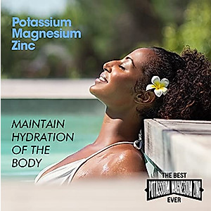 Magnesium Potassium Supplements w/ Zinc - 90 Capsules - Magnesium Potassium Zinc for Vascular Health – High Absorption Vegan Potassium Magnesium Supplement for Leg Cramps and Sleep