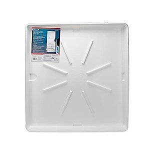 Camco Stackable Washing Machine Drain Pan | Great for Apartment-Sized Washers or Stackable Units | Protects Floors from Leaks & Measures 28-Inches x 30-Inches | Crafted of Heavy-Duty Plastic (21006)