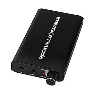 Rockville HeadRock Battery Powered Rechargeable Personal Headphone Amplifier Amp, Black