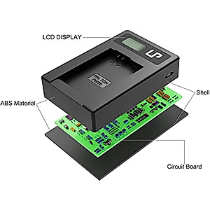 NP-FW50 Battery Charger, LCD Dual Charger Compatible with Sony Alpha A6000, A6400, A6100, A6300, A6500, A5100, A7, A7 II, A7R, A7R II, A7R2, A7S, A7S II, A7S2, A5000, A3000, RX10, NEX-3/5/7 Series