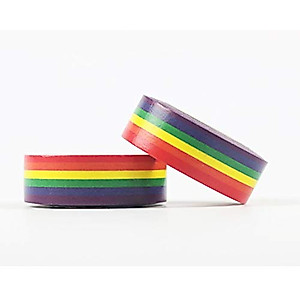 10 Rolls Masking Tape Rainbow Washi Tape DIY Decorative Tapes 0.6 Inches x 11 Yards, Horizontal Pattern