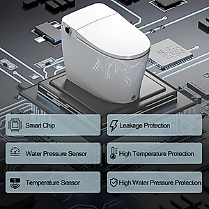 HOROW Upgraded Integrated Smart Toilet, Premium Automatic Power Flush One Piece Toilets with Power Flush Core & Intelligent Chip Built in, Heated Bidets Seat with Instant Warm Water