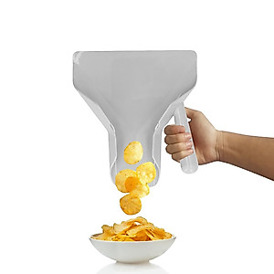 Lwuey French Fry Shovel Scoop, Commercial Frying Bagger Scooper Food French Fries Shovels Scoop with Non Slip Right Handle Metal Popcorn Speed Easy Fill for Ice Candy Snacks Kitchen Utensils Machine
