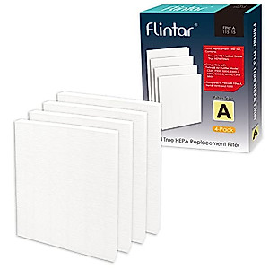 Flintar 115115 True HEPA Filter A, Compatible with Winix Air Purifier C535, 5300, 6300, P300, H13 Grade True HEPA Replacement Filters (4 HEPA Filters)