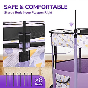 TASDISE Portable Pet Playpen, Foldable Dog Playpen, Exercise Kennel Tent for Puppy, Dog, Cat, Rabbit, Great for Indoor Outdoor Travel Use,Come with Free Carrying Case