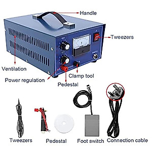 BaiLiWang Automatic Spot Welder,400W High Power 50A Pulse Sparking Spot Welder Jewelry Tool with Foot Pedal, for Gold Silver Steel Jewelry Welding
