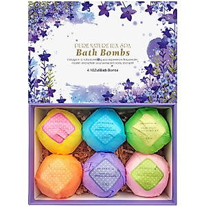 Bath Bombs Gift Set - The Best Ultra Bubble Fizzies with Natural Dead Sea Salt Cocoa and Shea Essential Oils, 6 x 4.1 oz, The Best Birthday Gift Idea for Her/Him, Wife, Girlfriend, Women