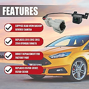 FEXON 95760-3S102 Vehicle Rear View Backup Reverse Camera Compatible with Hyundai Sonata 2011 2012 2013 2014