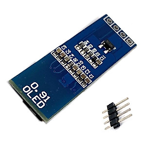 Kiro&Seeu 0.91 inch 128x32 I2C IIC Serial OLED LCD Display Screen DIY Module 4-PIN DC 3.3V 5V 12832 SSD1306 Low Consumption LED Display Compatible with PIC Ar-duino