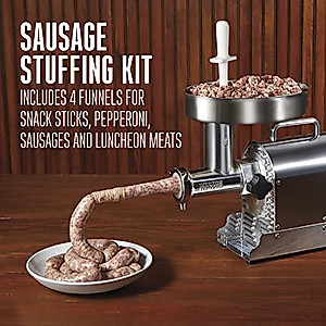 Weston Pro Series Electric Meat Grinder, Commercial Grade, 560 Watts, .75 HP, 6lbs. Per Minute, Stainless Steel (10-0801-W)