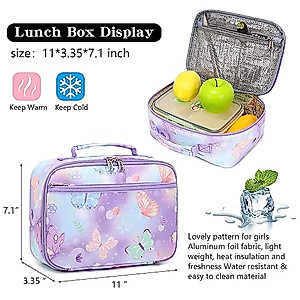YCBB Kids Backpacks for Girls Butterfly School Bookbags Set with Lunch Tote Bag Lightweight Preschool Kindergarten Elementary School Backpacks