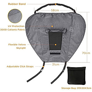 LXLUOO Baby Stroller Sun Cover,Baby Carriage Awning, Pram Sunshade, with Viewing Window for Strollers Pushchairs UV Protection Water Resistant Easy to Install (Gray)