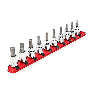 TEKTON 3/8 Inch Drive Hex Bit Socket Set, 10-Piece (3-10 mm) | SHB91102