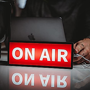 NPW On Air Sign LED Retro Light, Recording Studio Light (YouTube, Zoom Calls, Office, WFH, Streaming, Broadcast), USB or Battery Powered, Wall Mount or Desk Top