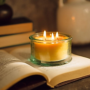 Bluecorn Botanica Beeswax Candle - 3-Wick Scented Candle Made with Pure Beeswax & Vanilla
